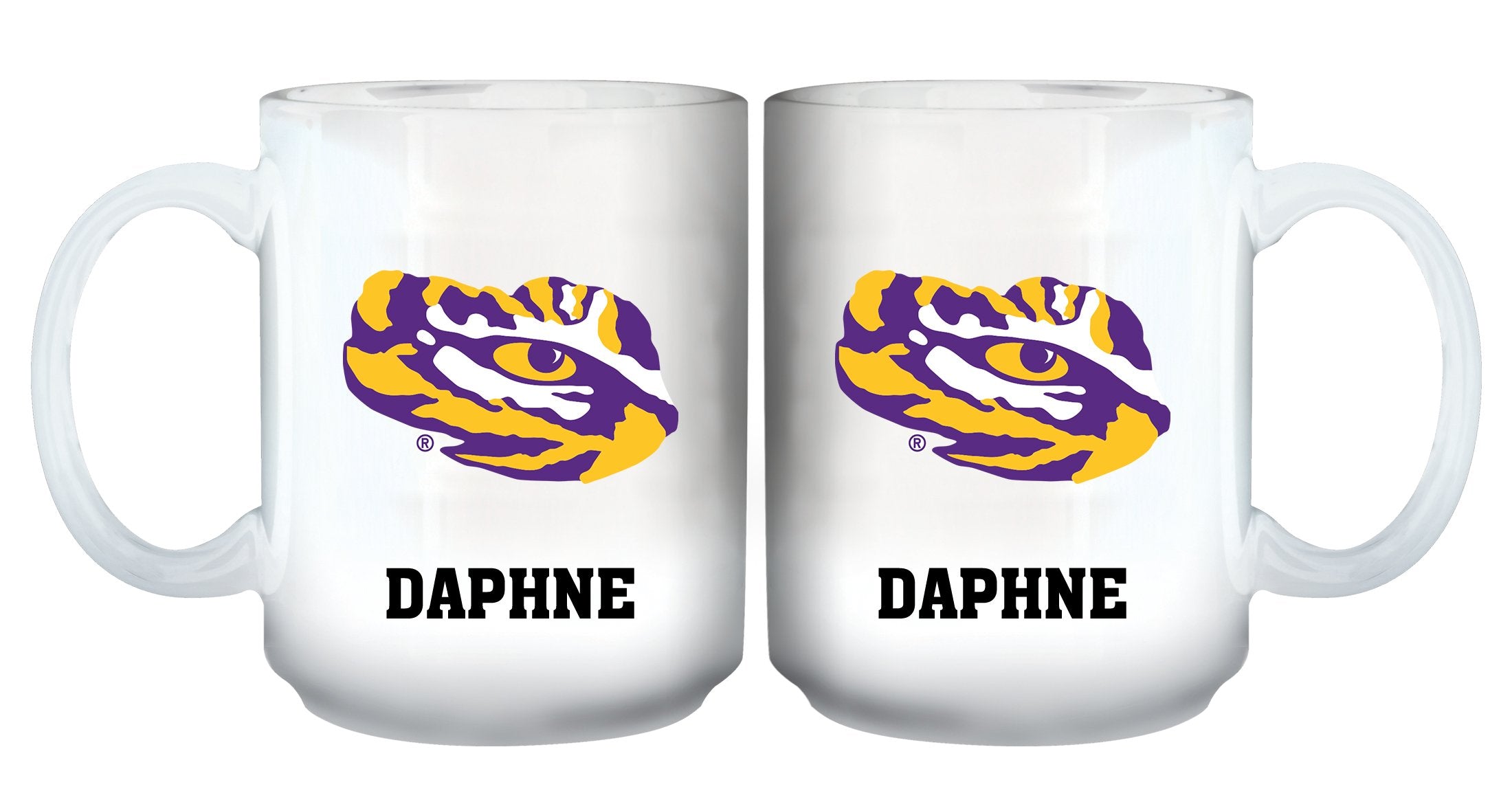 15oz White Personalized Ceramic Mug | LSU at $25.49 only from The ...