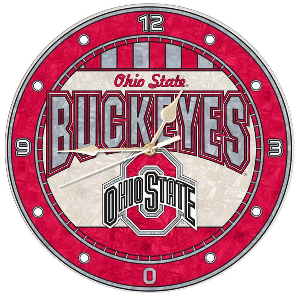 12" Art Glass Clock | Ohio State University at $41.99 only from The ...