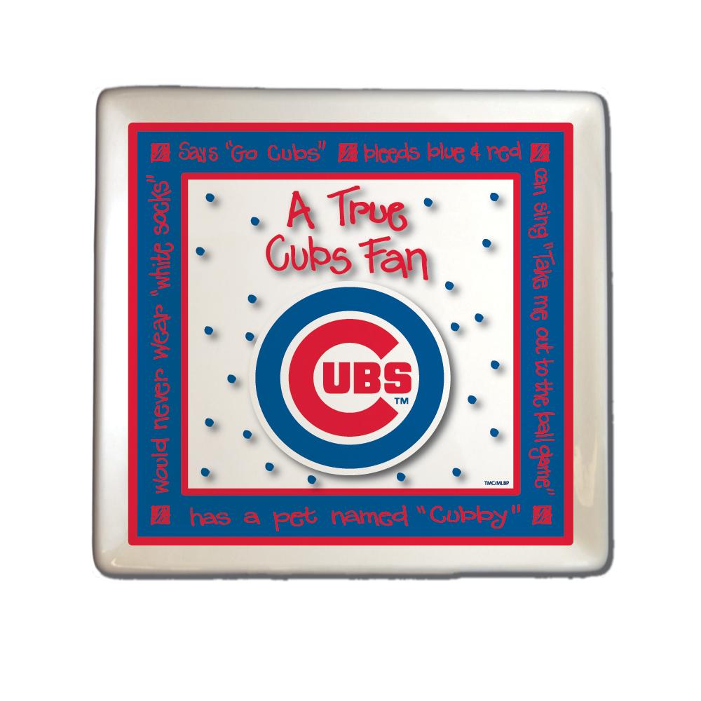 True Fan Square Plate | Chicago Cubs at $25.00 only from The Memory Company