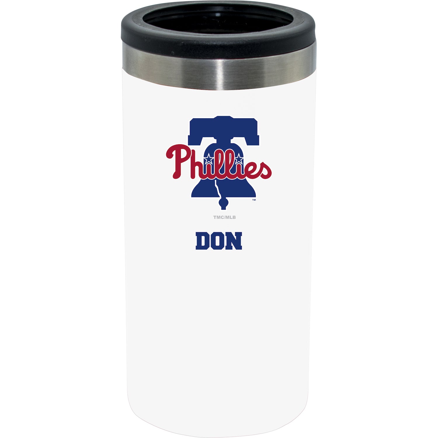 12oz Personalized White Stainless Steel Slim Can Holder | Philadelphia ...