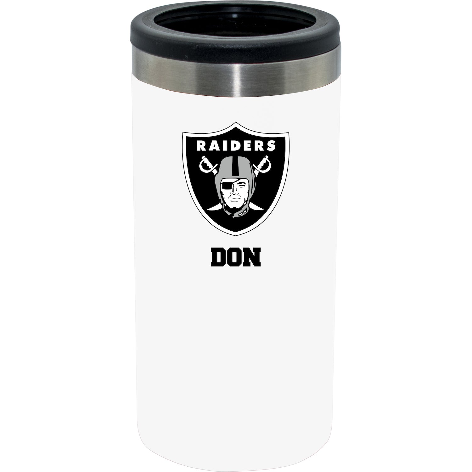 12oz Personalized White Stainless Steel Slim Can Holder | Las Vegas ...