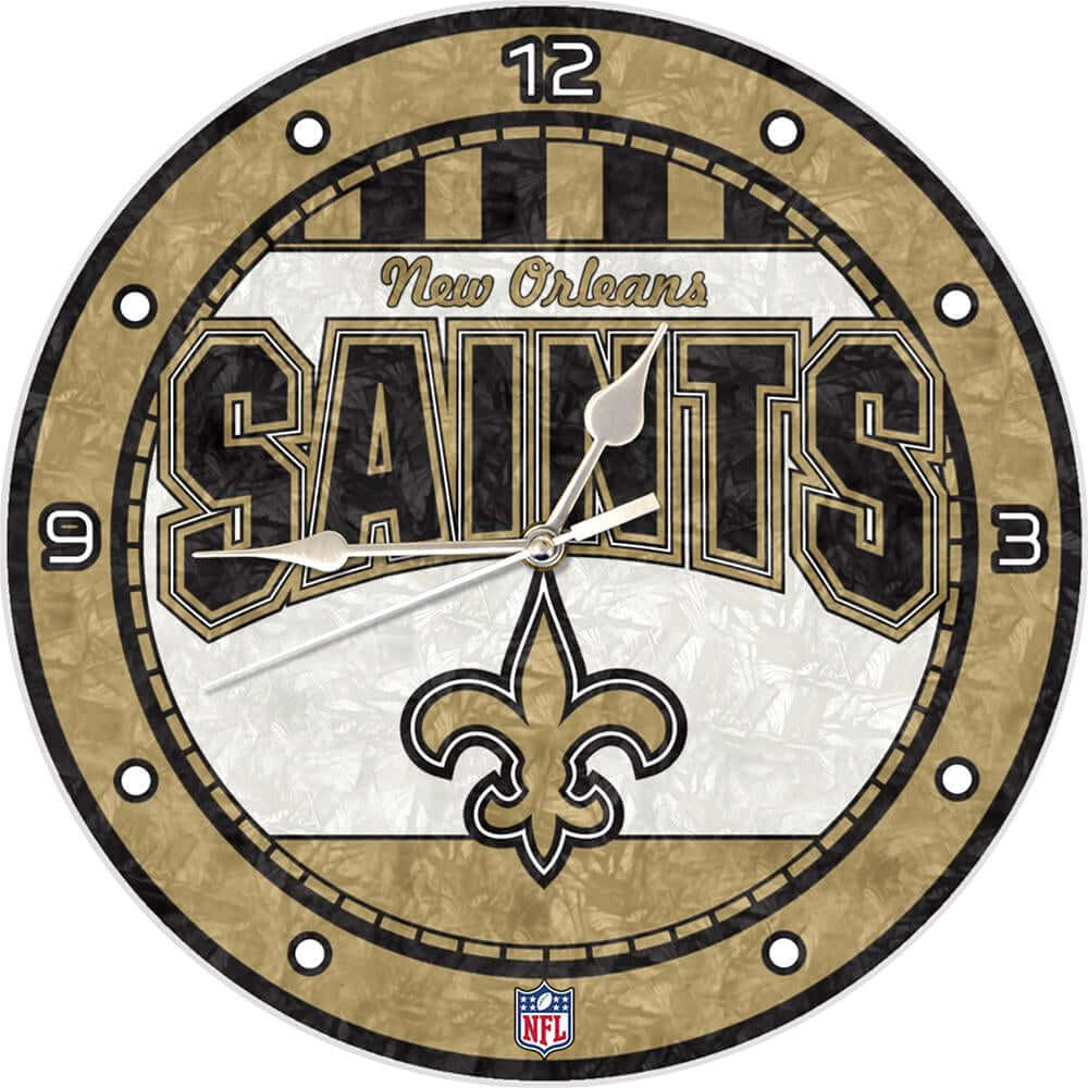 12in Art Glass Clock - New Orleans Saints at $41.99 only from The ...